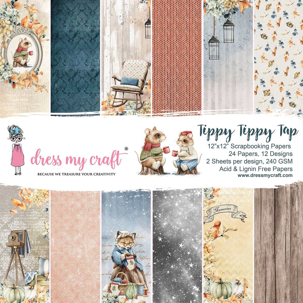 Tippy Tippy Tap 12x12 Inch Paper Pad (DMCP5919) - Craftlines B.V.