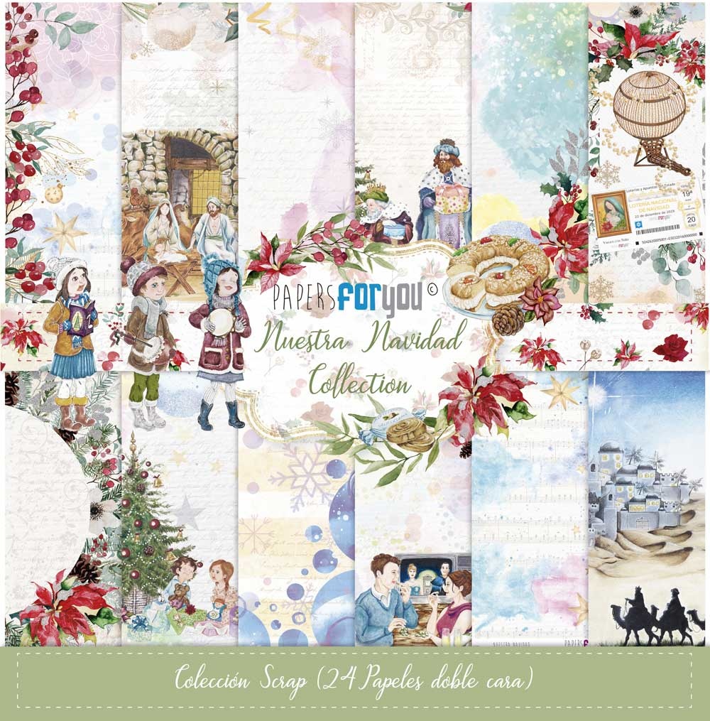 Nuestra Navidad Midi Scrap Paper Pack (24pcs) (PFY-10878) - Craftlines B.V.