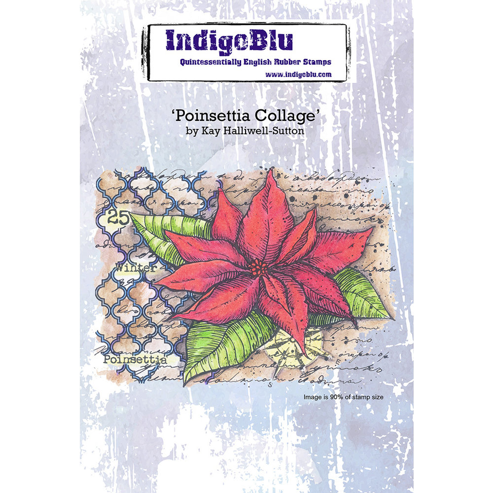 Poinsettia Collage A6 Rubber Stamps (IND1002) - Craftlines B.V.