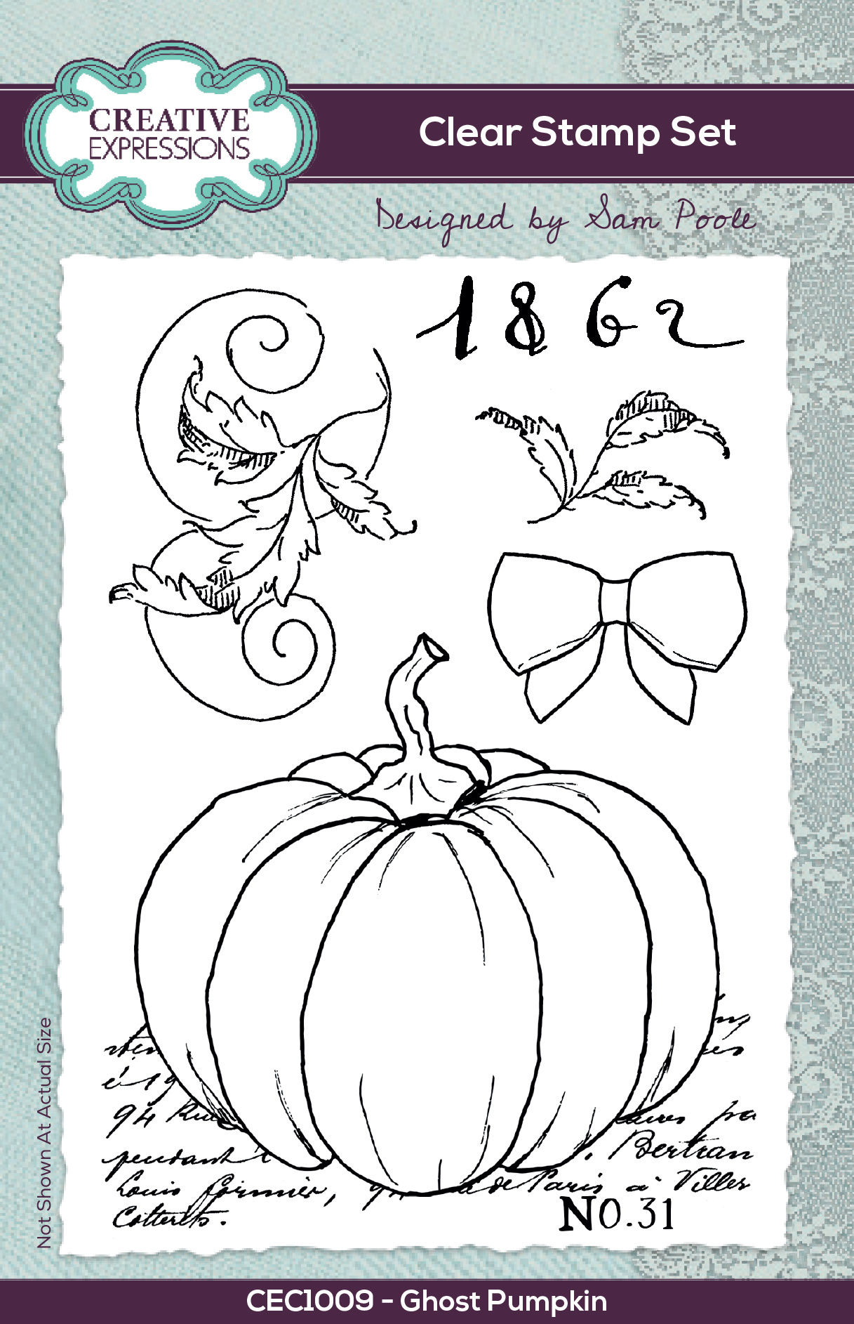 Sam Poole Clear Stamp A6 Ghost Pumpkin (CEC1009) - Craftlines B.V.