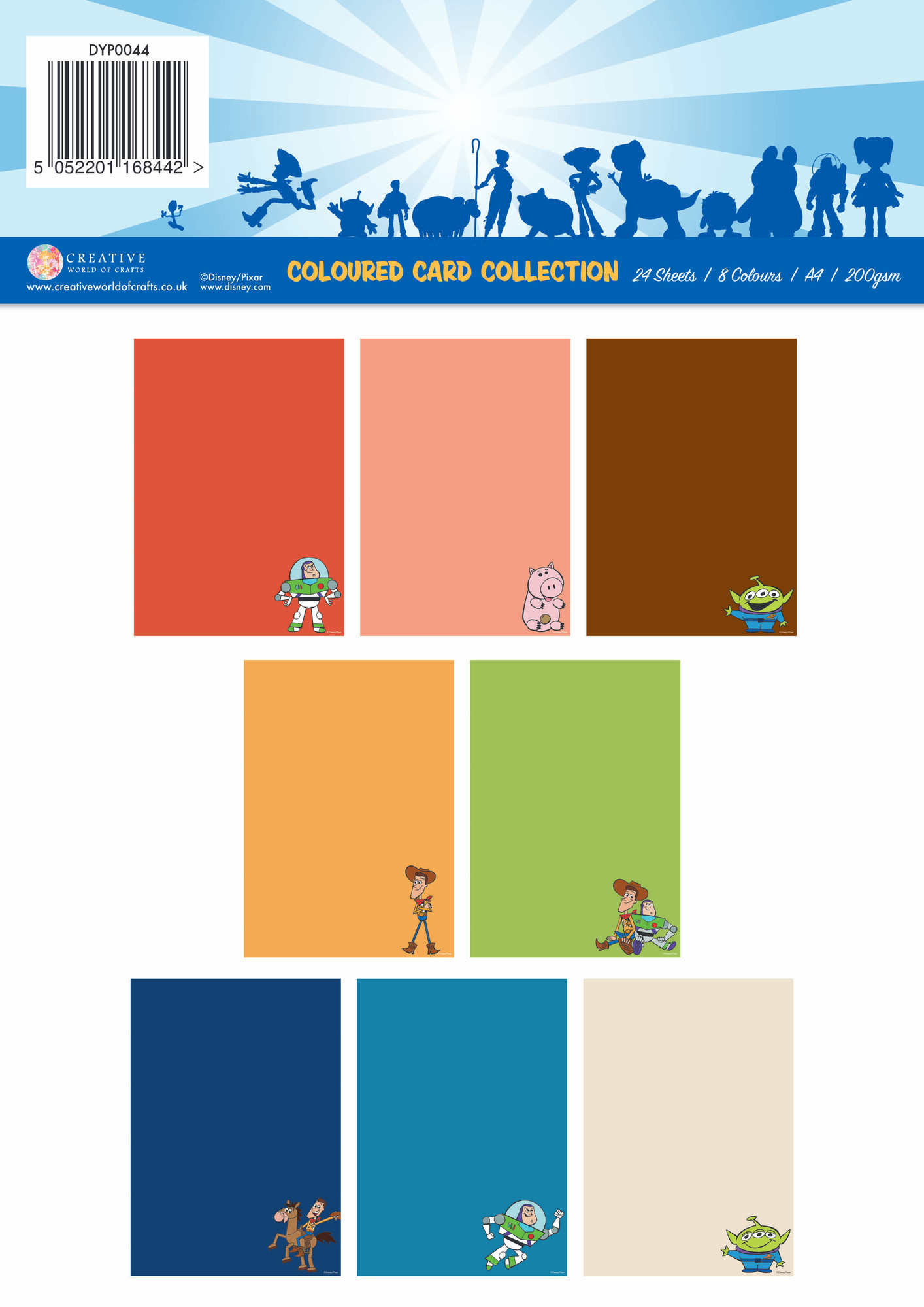 Toy Story A4 Coloured Card Collection (DYP0044) - Craftlines B.V.