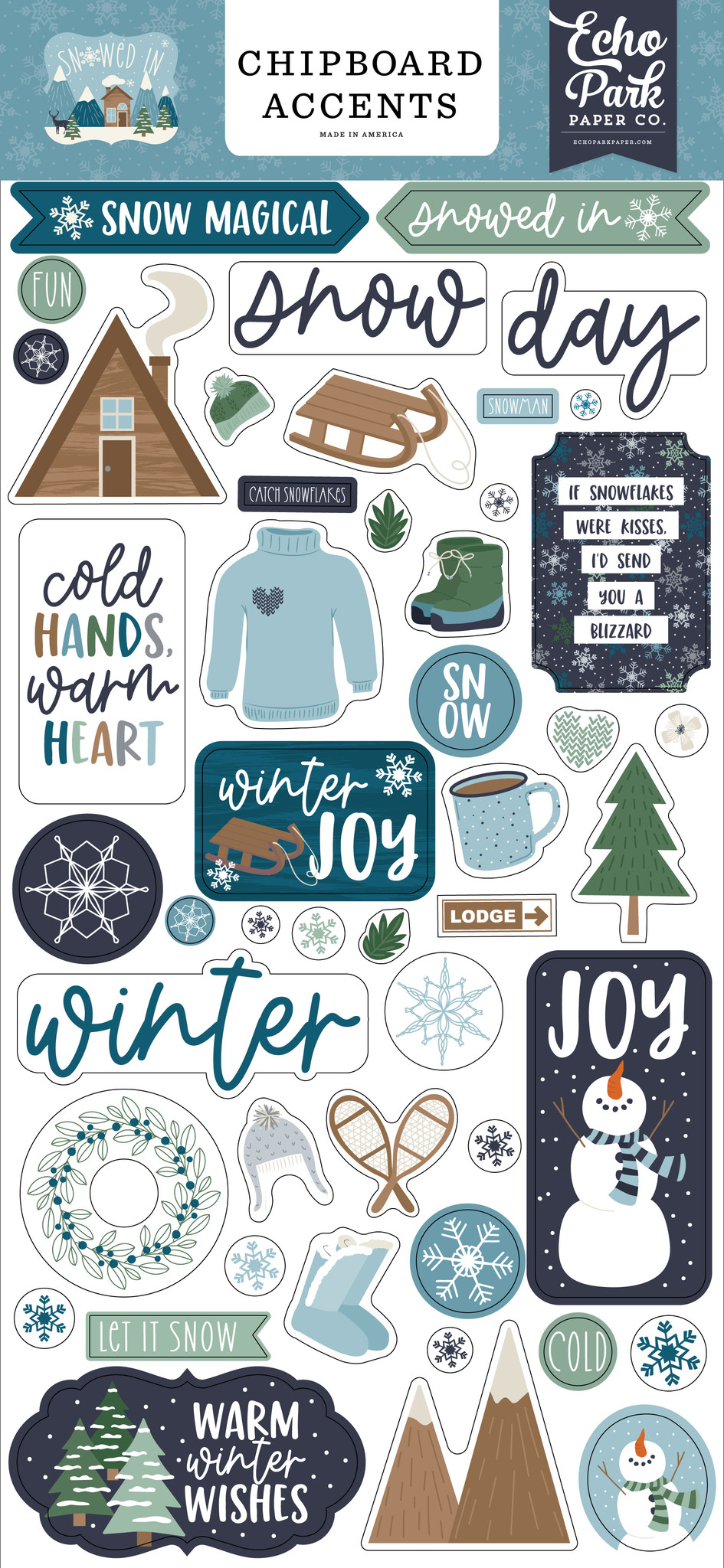 Snowed In Chipboard Accents (SI288021) - Craftlines B.V.
