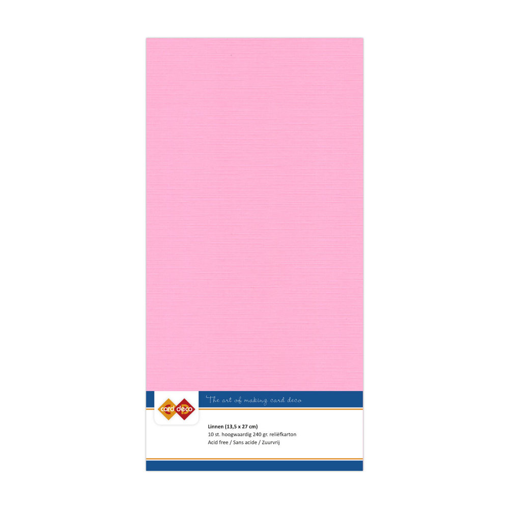 Card Deco Linen Cardstock Square Pink (10pcs) (LKK-4K16) - Craftlines B.V.