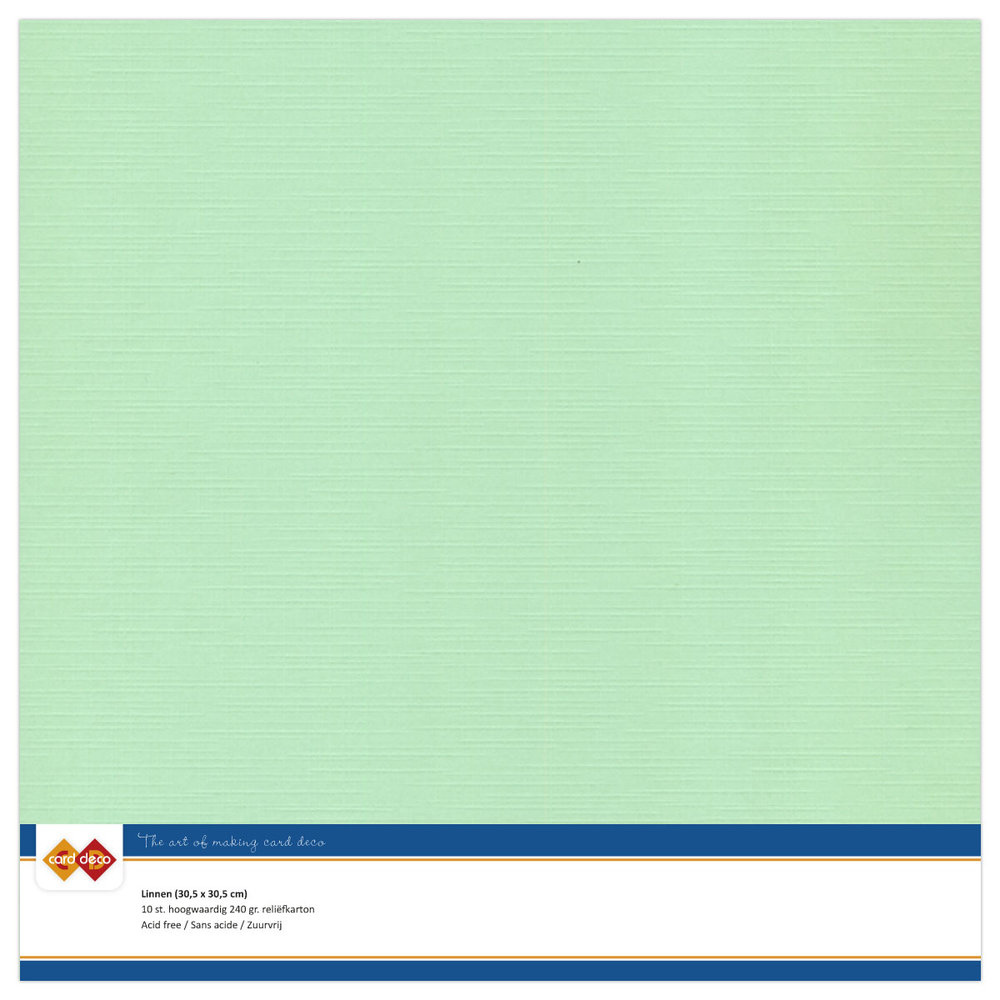 Card Deco Linen Cardstock 30,5x30,5 cm Middle Green (10pcs) (LKK-SC20 ...