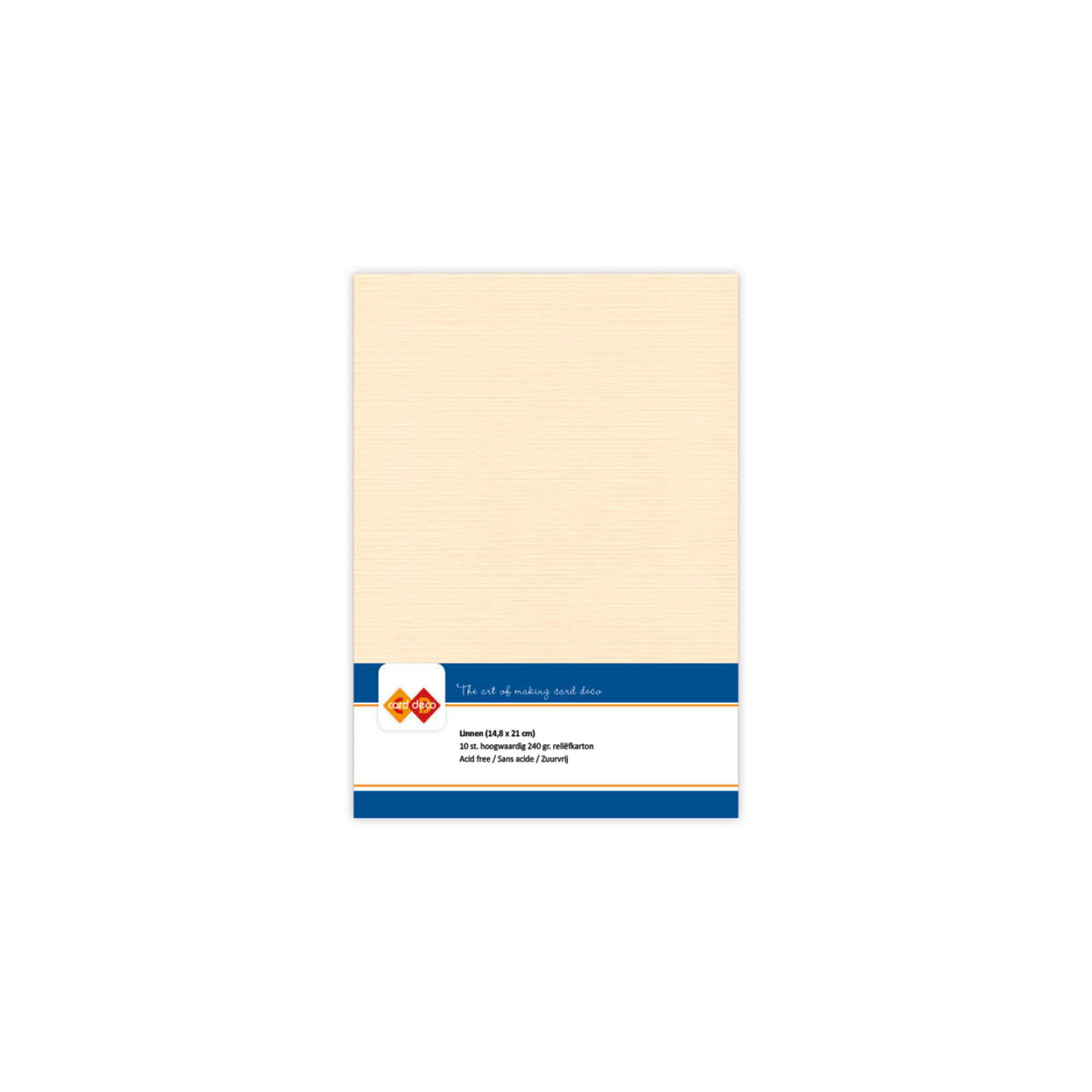 Card Deco Linen Cardstock A5 Chamois (10pcs) (LKK-A507) - Craftlines B.V.