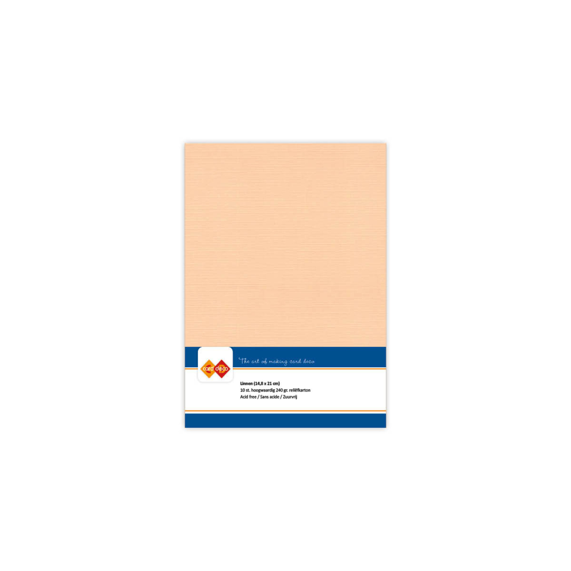 Linen Cardstock A5 Salmon (10pcs) (LKK-A509) - Craftlines B.V.