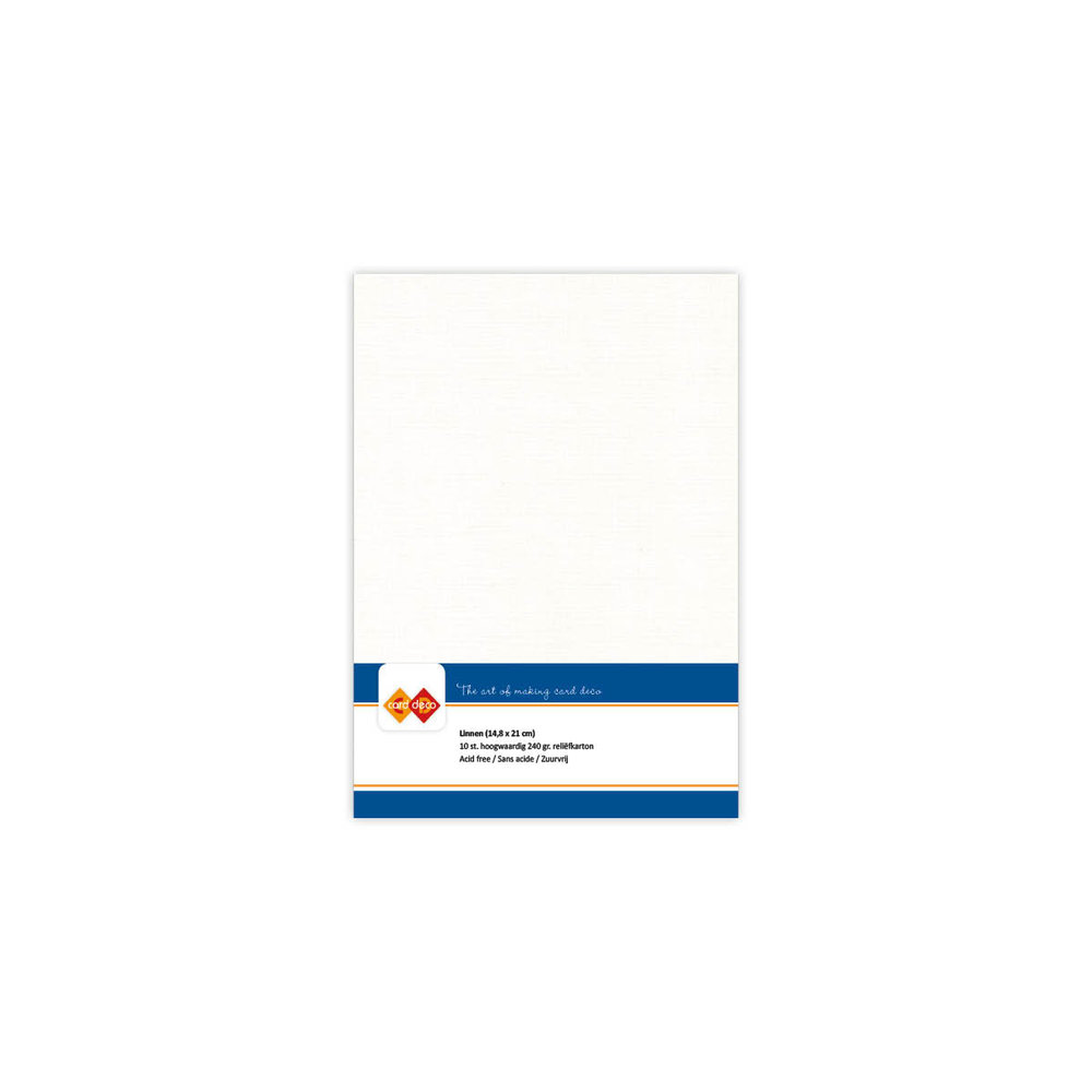 Card Deco Linen Cardstock A5 Off-white (10pcs) (LKK-A532) - Craftlines B.V.