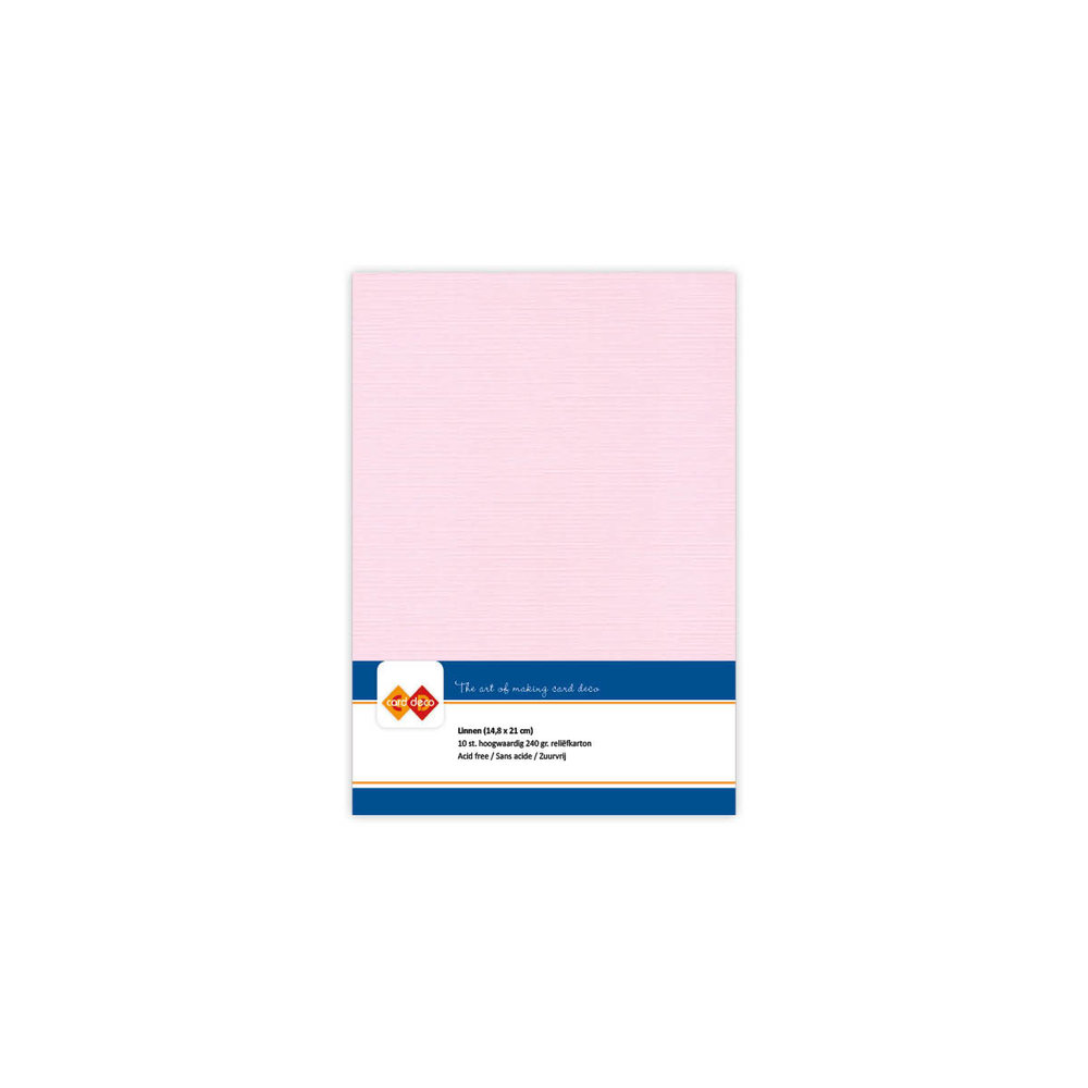 Card Deco Linen Cardstock A5 Light Pink (10pcs) (LKK-A515) - Craftlines ...