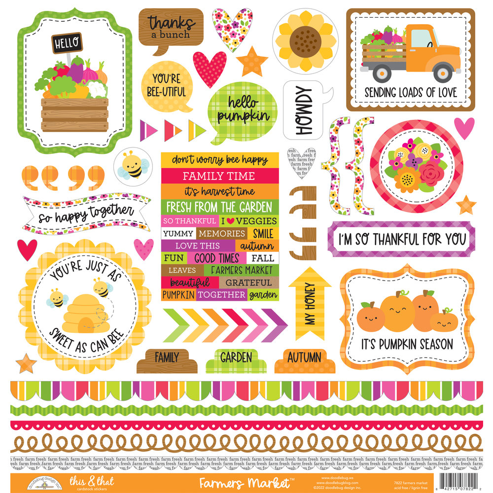 Farmers Market This & That Stickers (7822) - Craftlines B.V.
