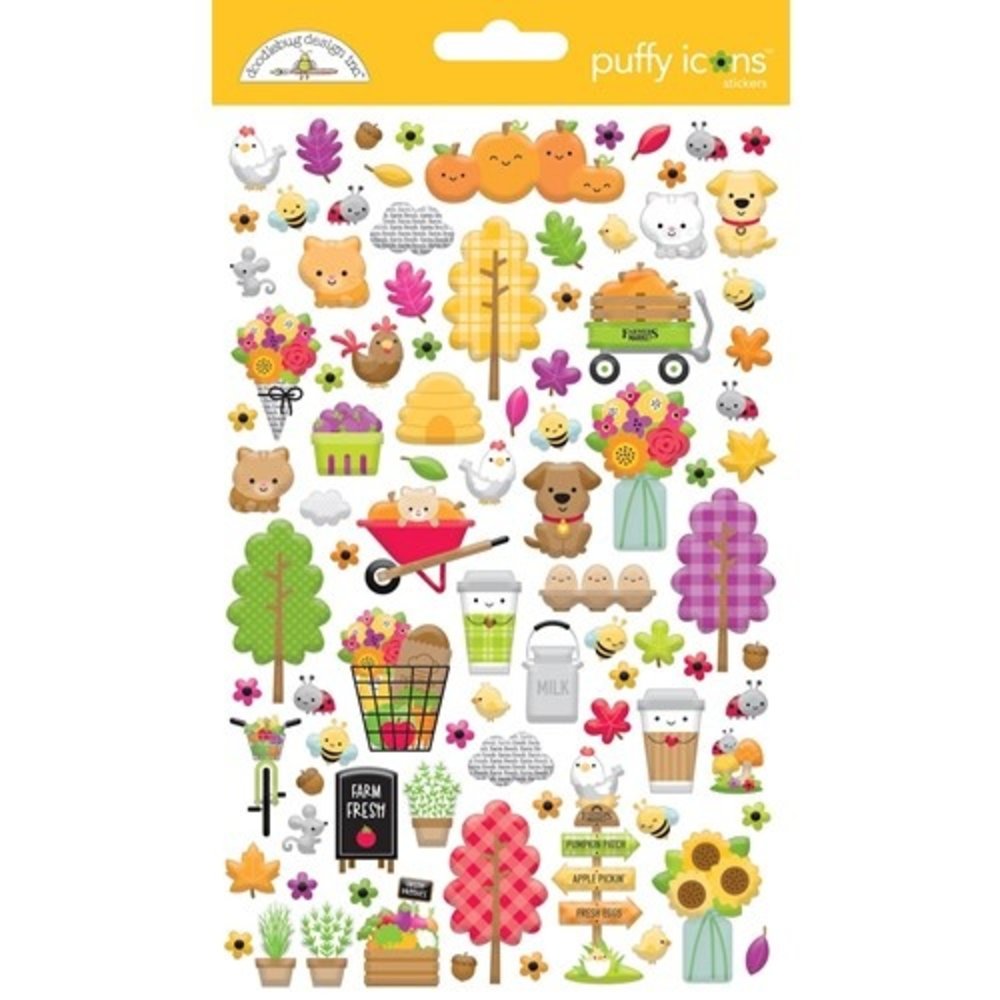 Farmers Market Puffy Icons Stickers (7842) - Craftlines B.V.