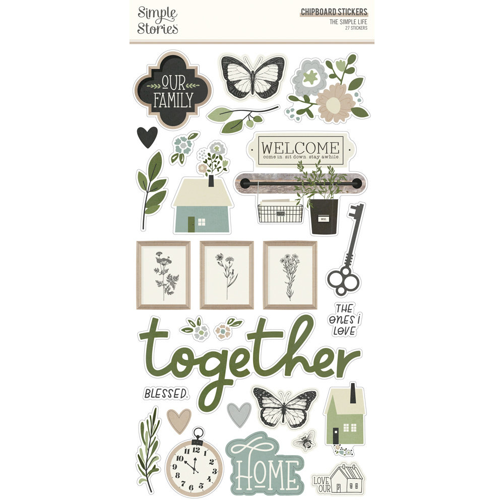 The Simple Life Chipboard Stickers (18816) - Craftlines B.V.