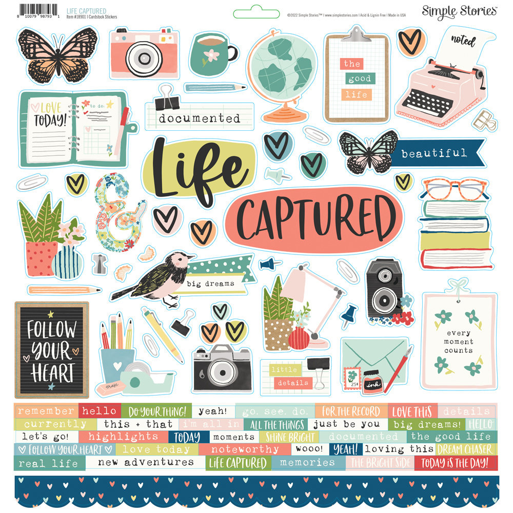 Life Captured Cardstock Stickers (18901) - Craftlines B.V.