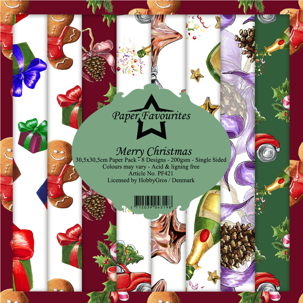 Merry Christmas 12x12 Inch Paper Pack (PF421) - Craftlines B.V.