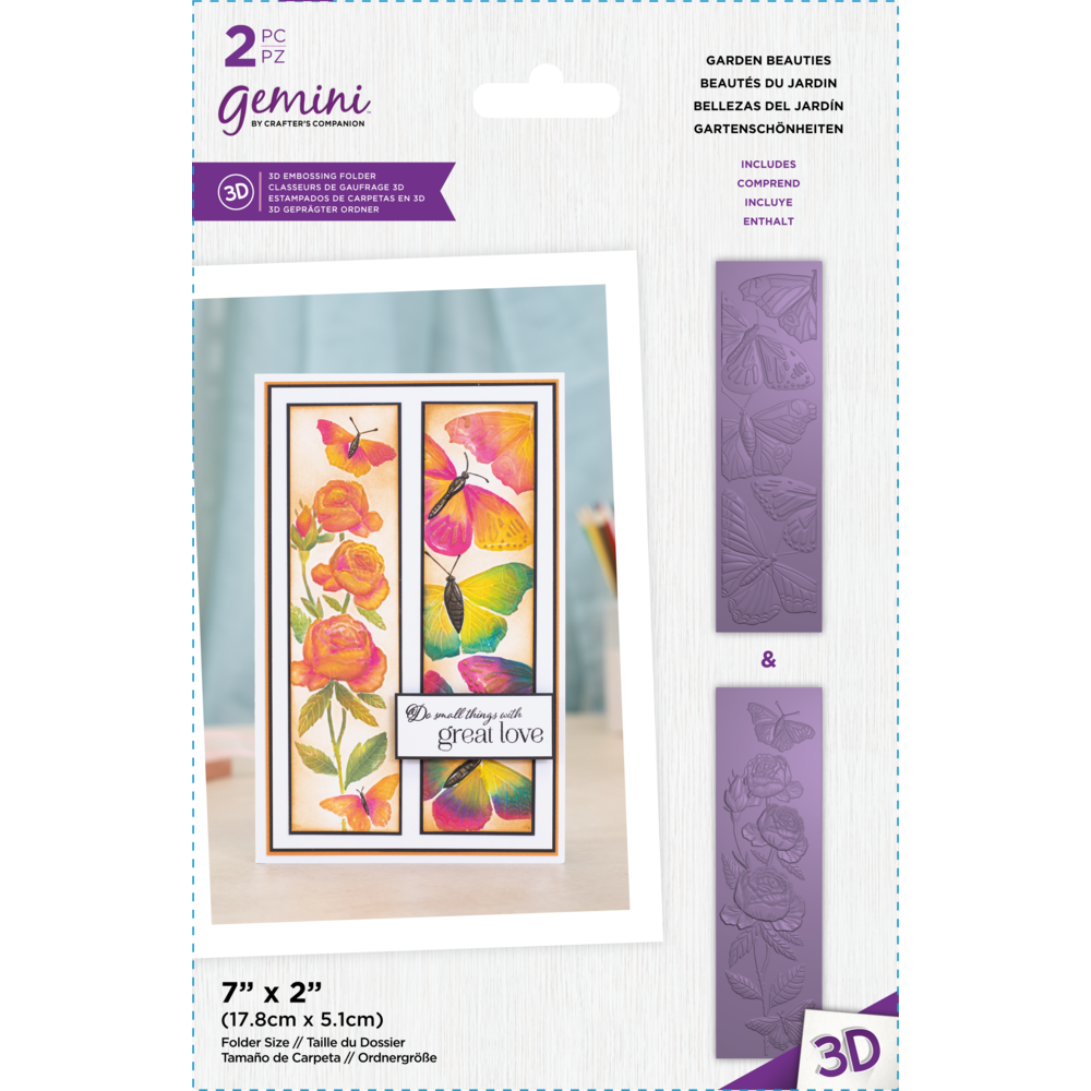 Floral Panel 3D Embossing Folder Garden Beauties (GEM-EF2-3D-GABE ...
