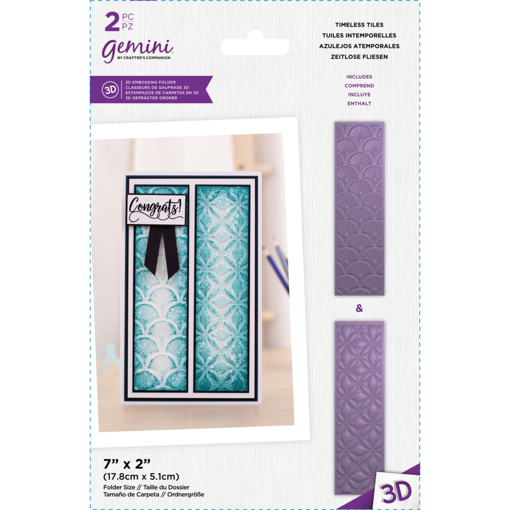 Floral Panel 3D Embossing Folder Timeless Tiles (GEM-EF2-3D-TITI ...