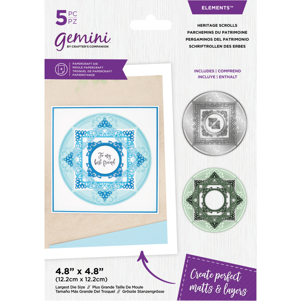 Heritage Heritage Scrolls Elements Dies (GEM-MD-ELE-HESCR) - Craftlines ...