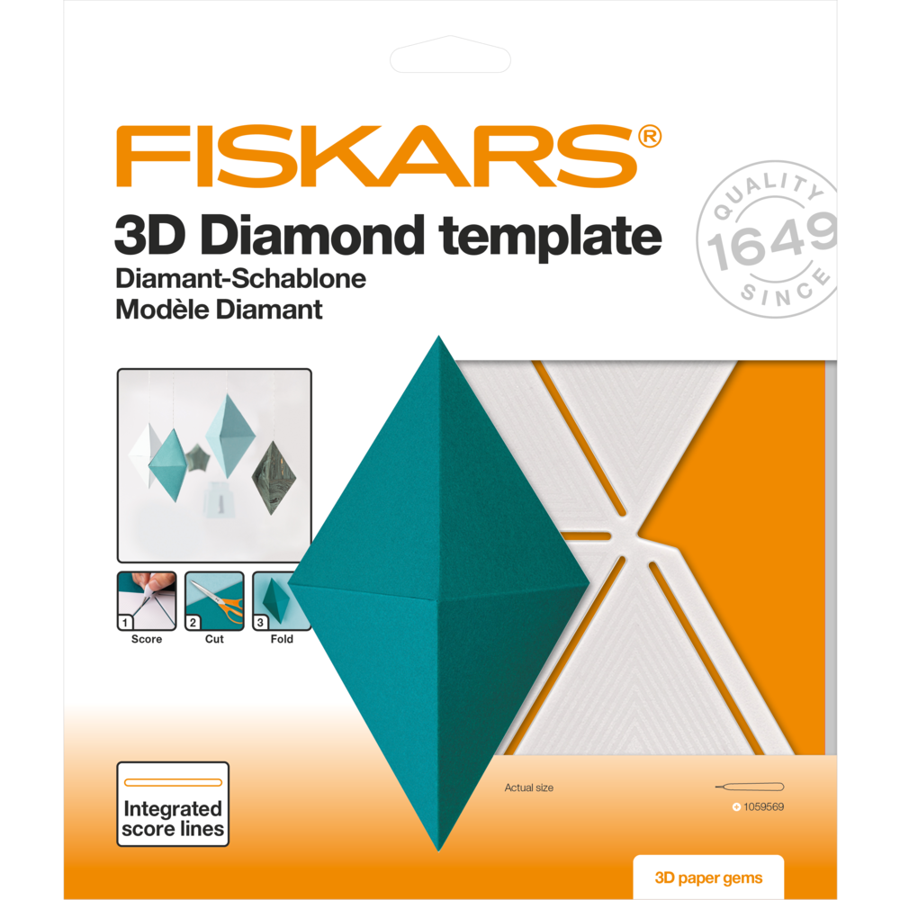3D Paper Gems Template Diamond (1059567) - Craftlines B.V.