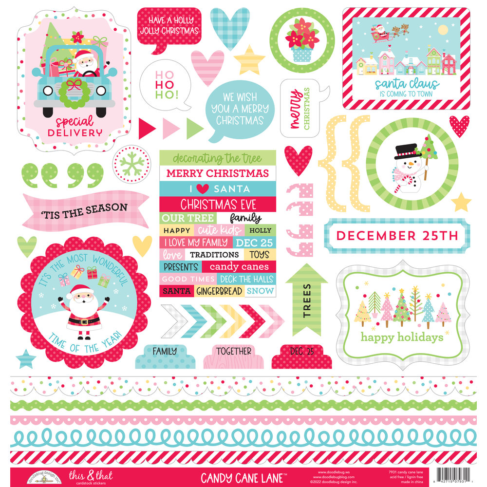 Candy Cane Lane This & That Stickers (7931) - Craftlines B.V.
