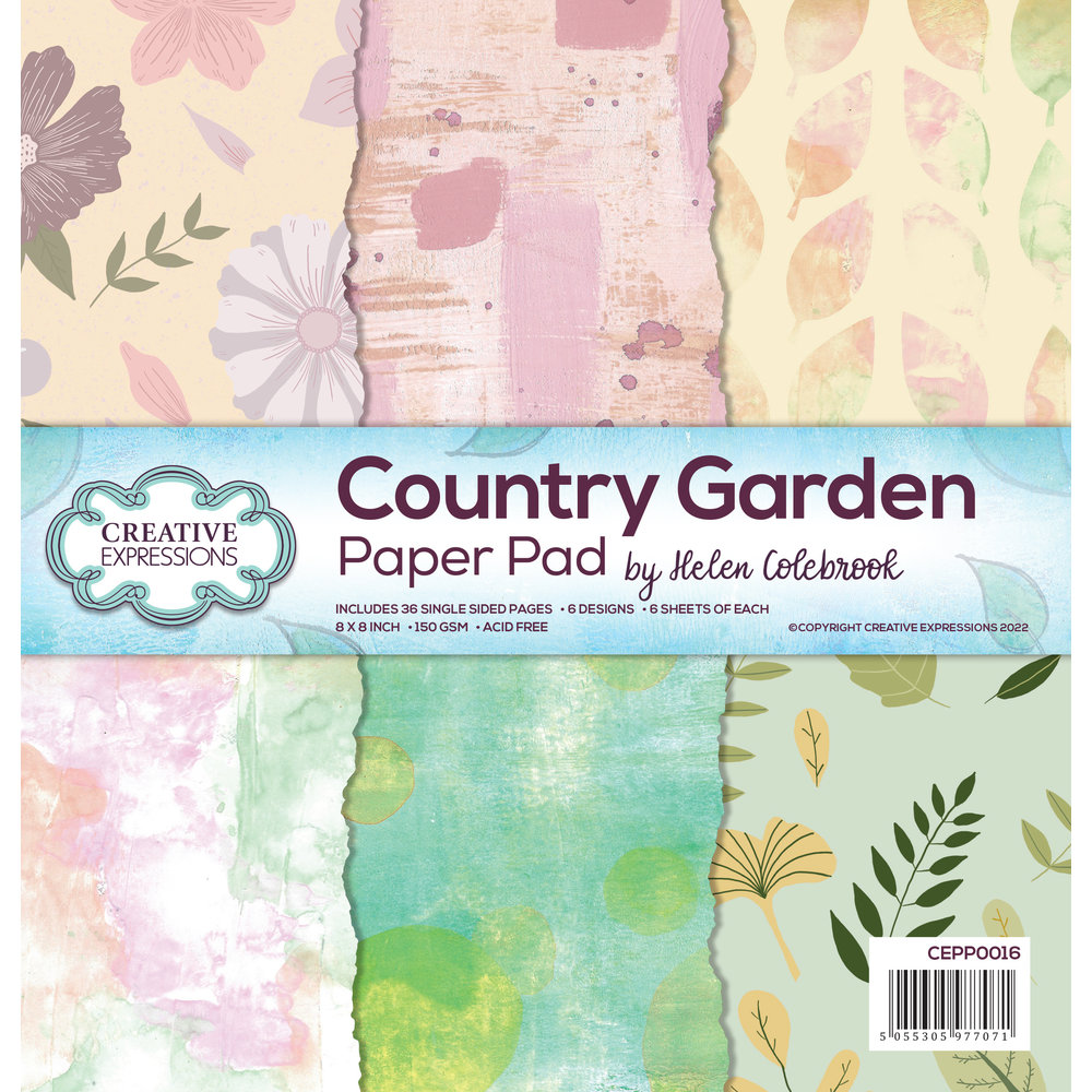 Helen Colebrook 8x8 Inch Paper Pad Country Garden (CEPP0016 ...
