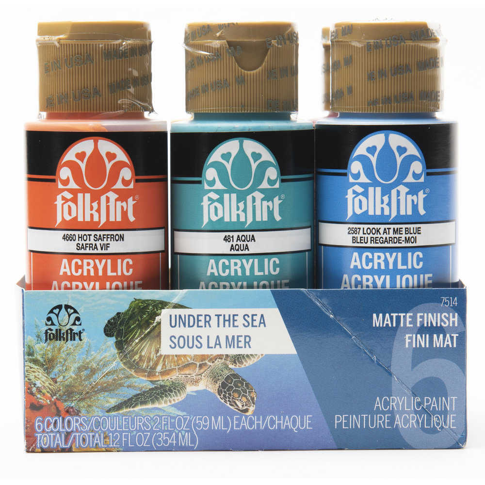 Acrylic Matte Paint Set Under The Sea 6x2 fl oz (7514) - Craftlines B.V.
