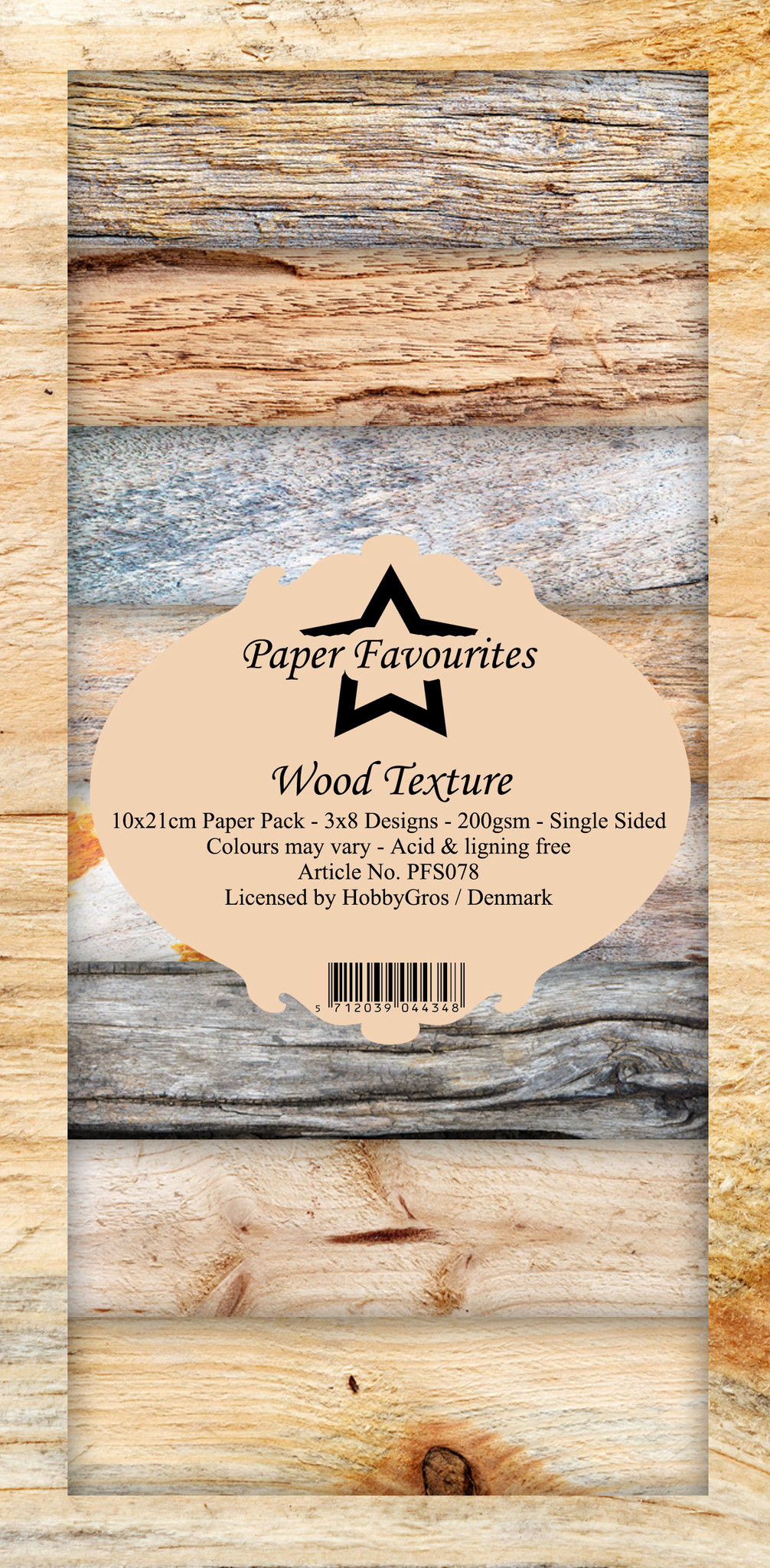 Wood Texture Slim Paper Pack (PFS078) - Craftlines B.V.