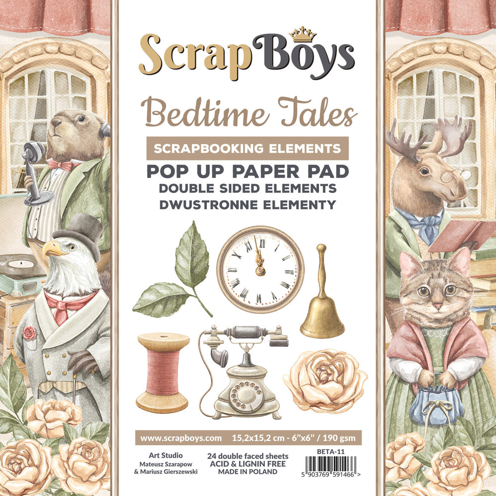 Bedtime Tales 6x6 Inch Pop Up Paper Pad (BETA-11) - Craftlines B.V.