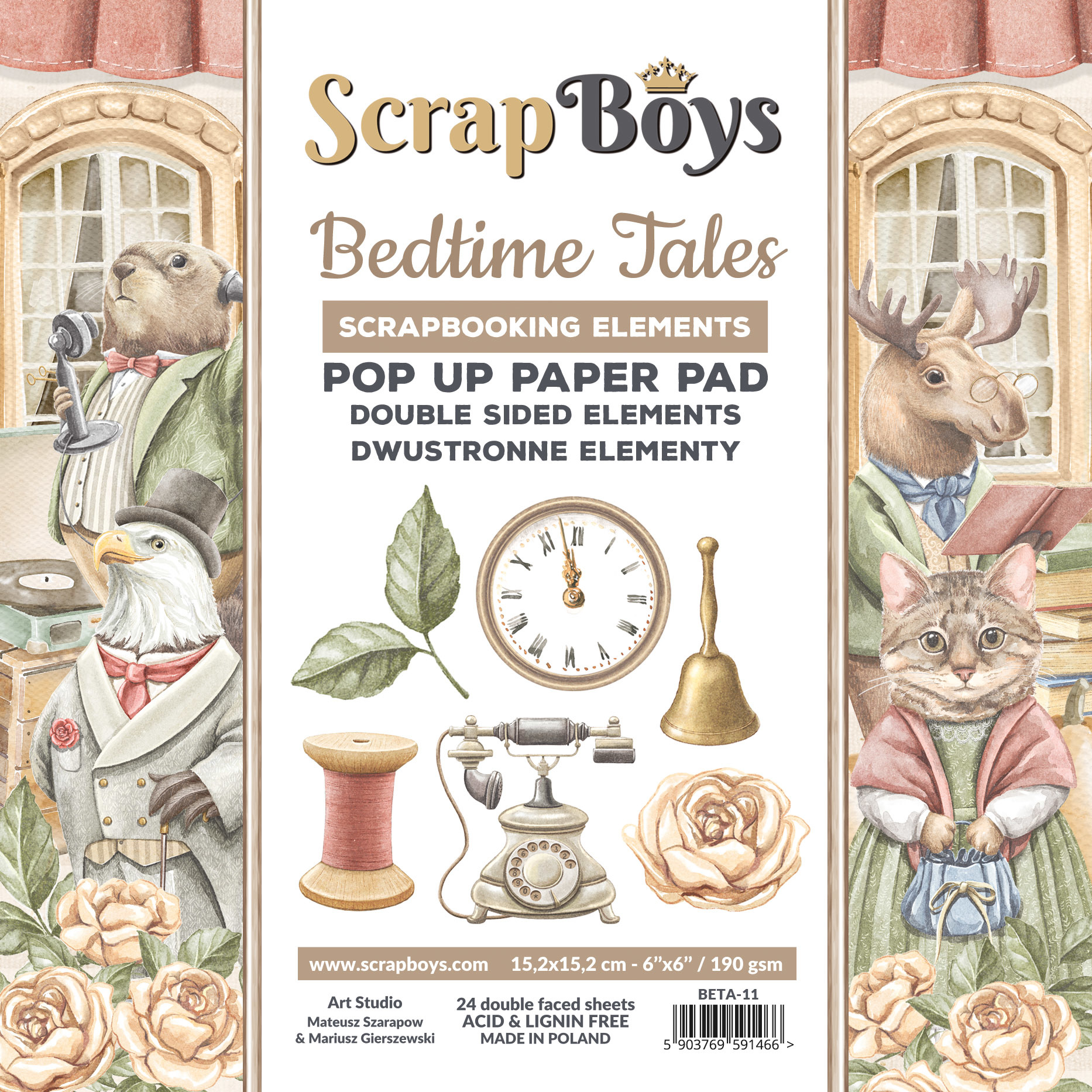 Bedtime Tales 6x6 Inch Pop Up Paper Pad (BETA-11) - Craftlines B.V.