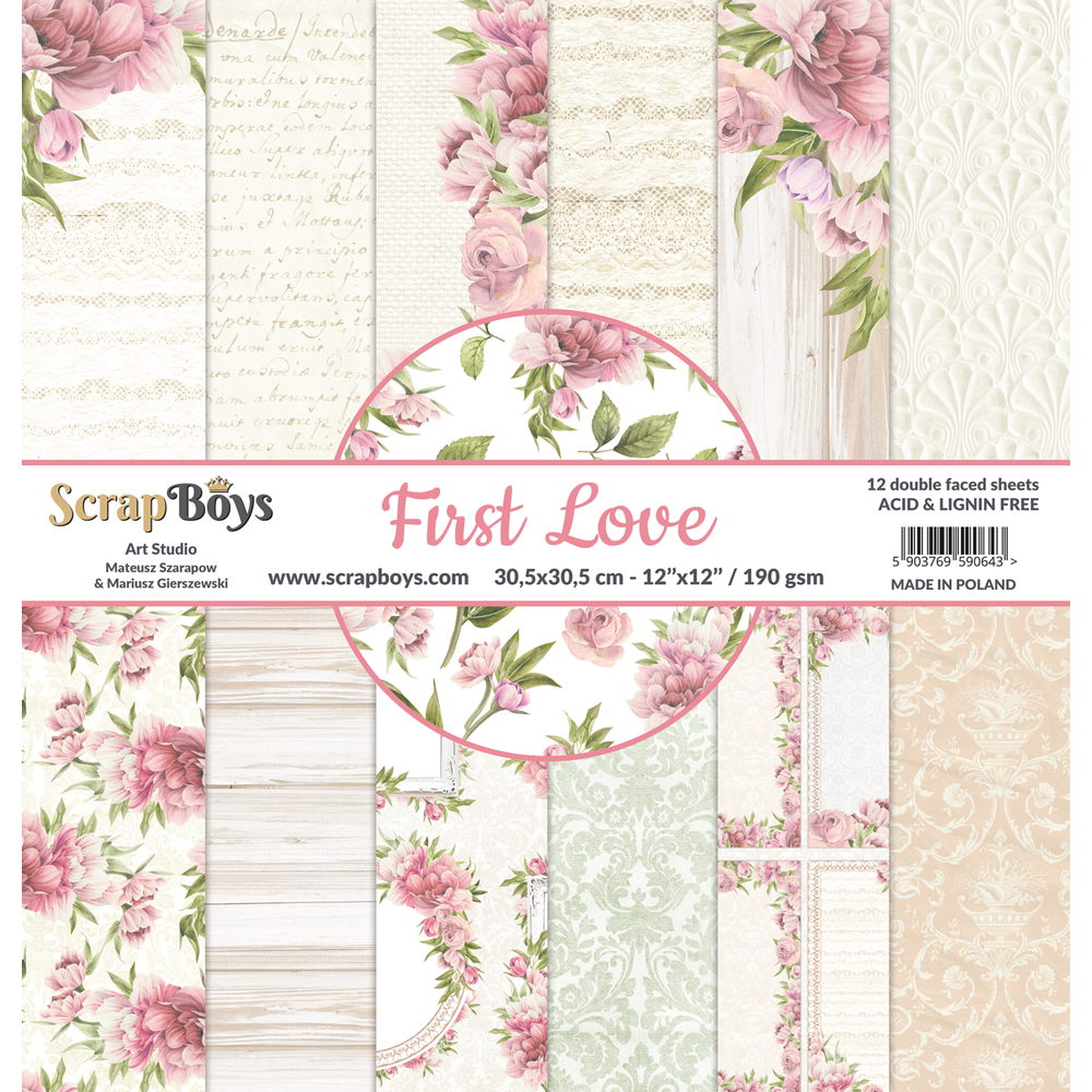 First Love 12x12 Inch Paper Pack (FILO-08) - Craftlines B.V.
