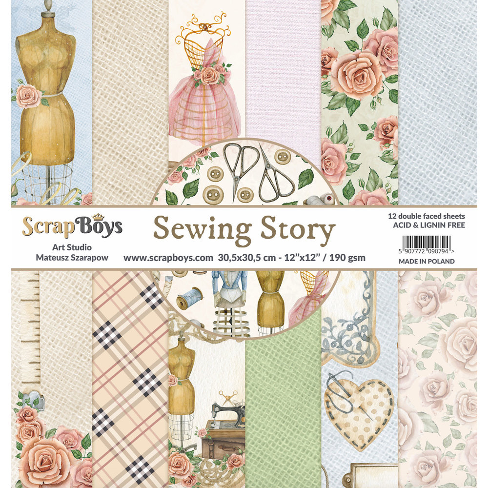Sewing Love 12x12 Inch Paper Pack (SELO-08) - Craftlines B.V.