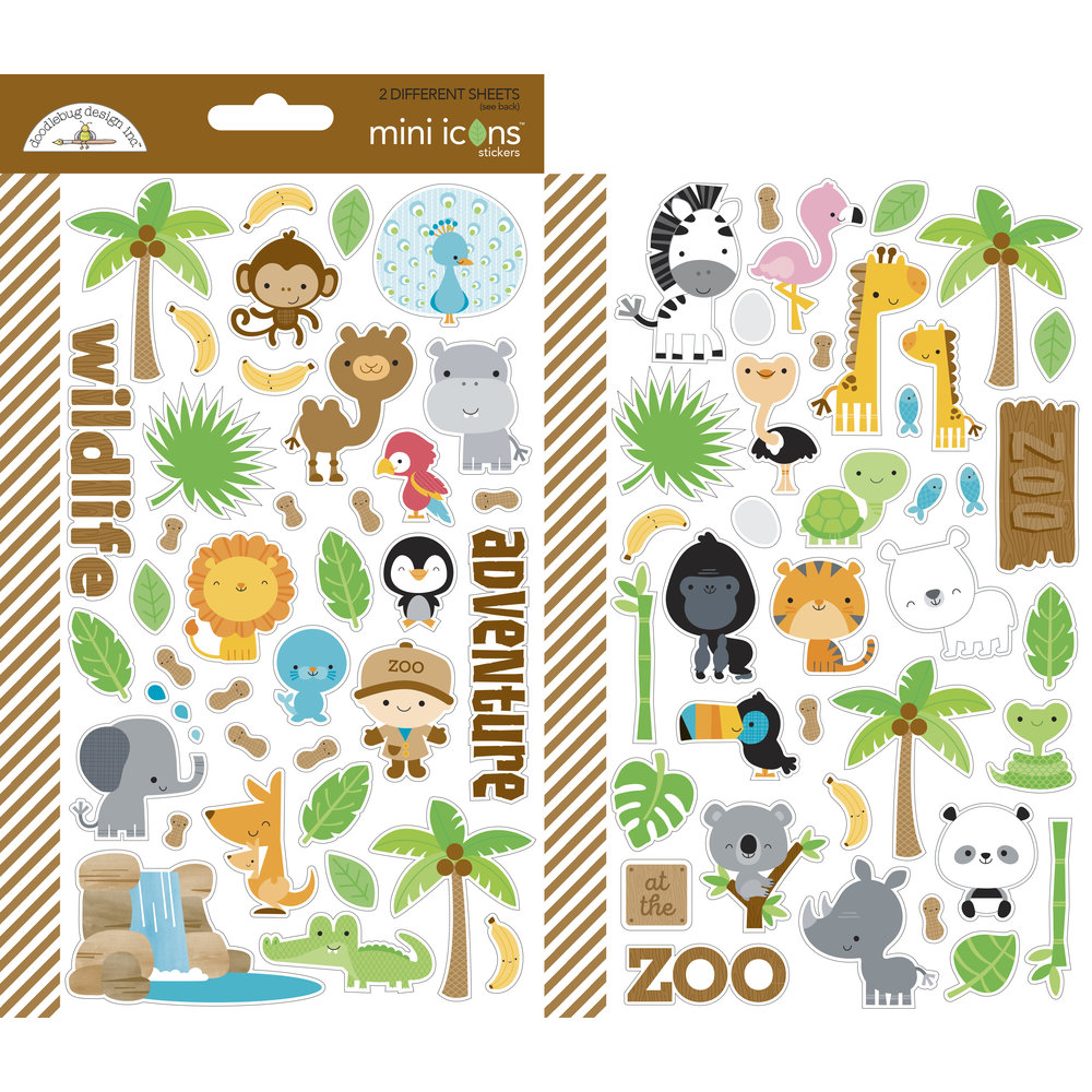 At the Zoo Mini Icons Stickers (5712) - Craftlines B.V.