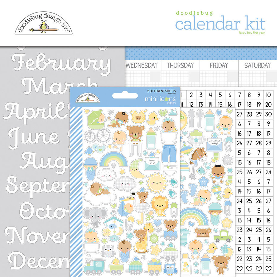 Baby Boy First Year Calendar Kit (8064) - Craftlines B.V.