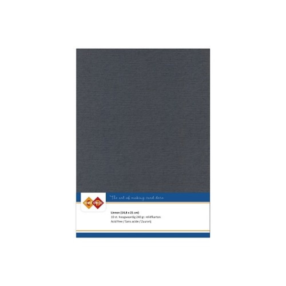 Linen Cardstock A5 Dark Grey (10pcs) (LKK-A536) - Craftlines B.V.