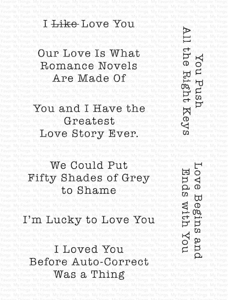 Typewriter Sentiments: Love Clear Stamps (CS-757) - Craftlines B.V.