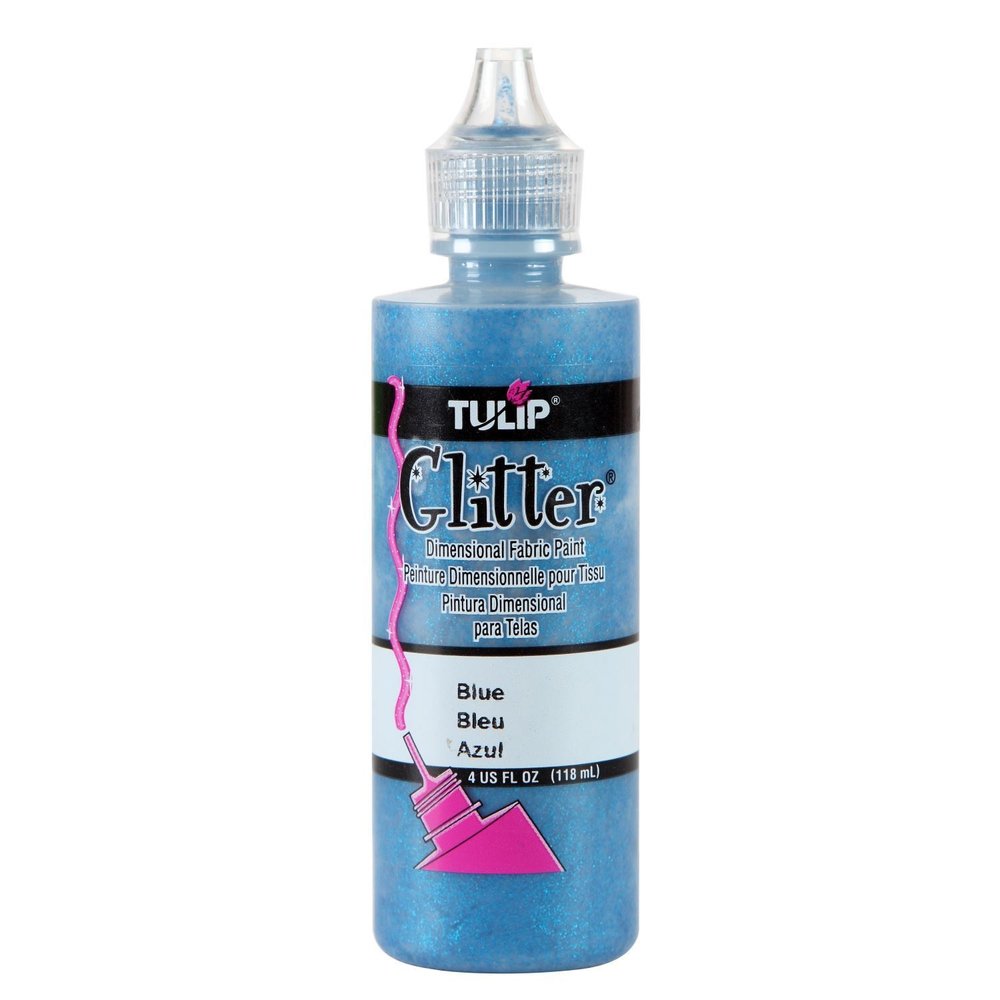 Glitter Dimensional Fabric Paint Blue 4 fl oz (41304) - Craftlines B.V.