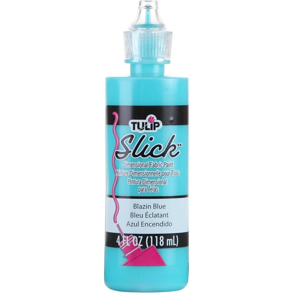 Slick Dimensional Fabric Paint Blazin Blue 4 fl oz (26526) - Craftlines ...