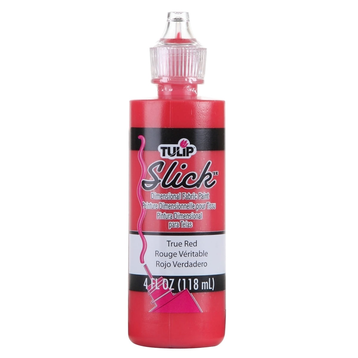 Slick Dimensional Fabric Paint True Red 4 fl oz (41438) - Craftlines B.V.