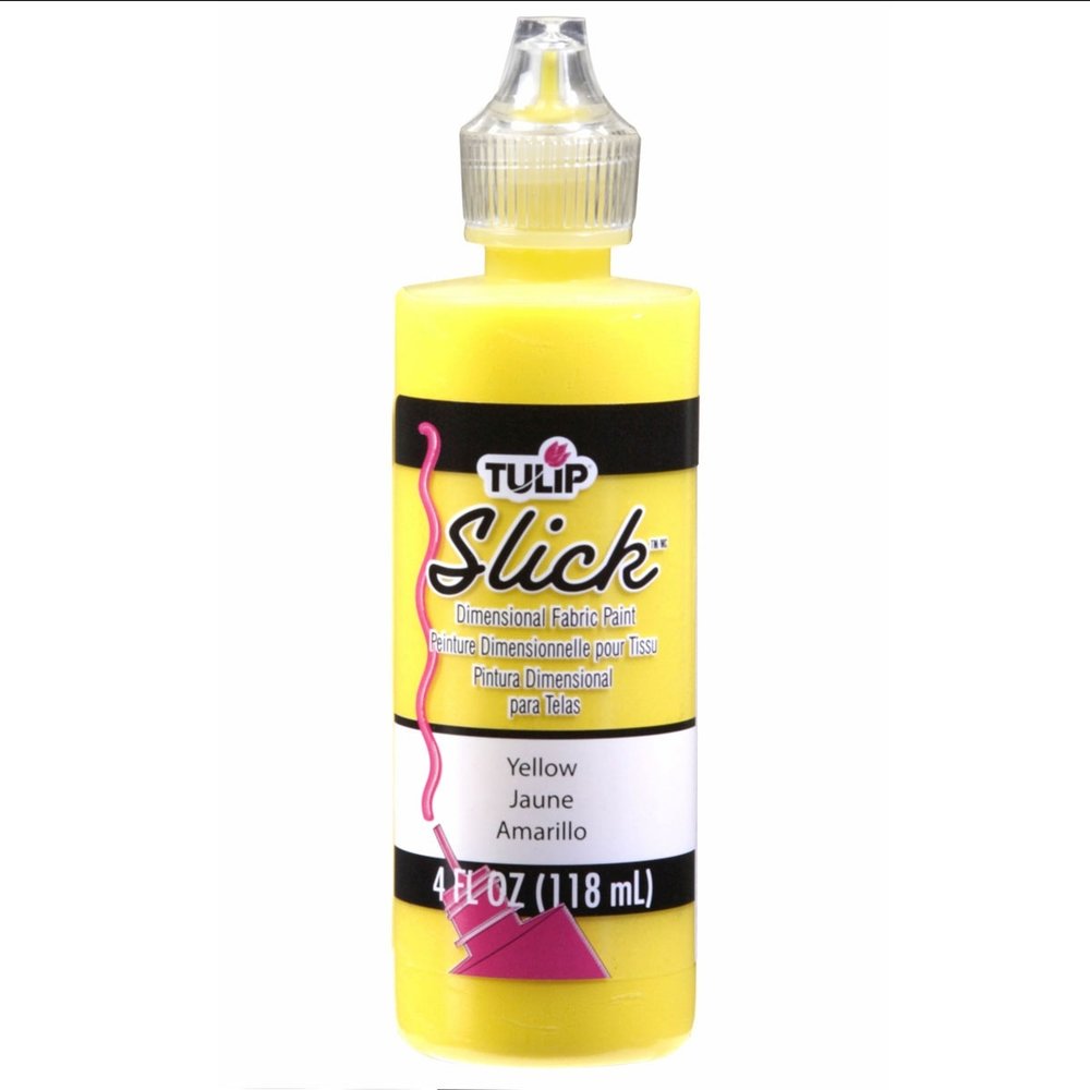 Slick Dimensional Fabric Paint Yellow 4 fl oz (41408) - Craftlines B.V.
