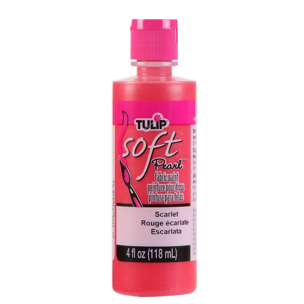 Pearl Brush-On Soft Fabric Paint Scarlet 4 fl oz (26539) - Craftlines B.V.