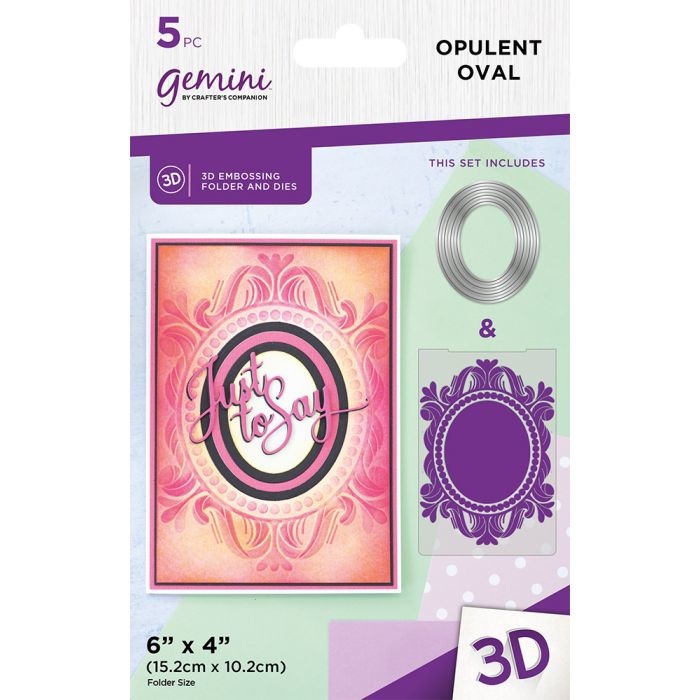 3D Embossing Folder and Nesting Dies Opulent Oval (GEM-EFD-3D-OPOV ...