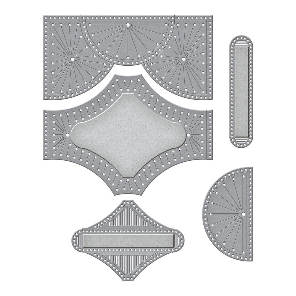 Stitched Fan Cardfront Etched Dies (S5-567) - Craftlines B.V.