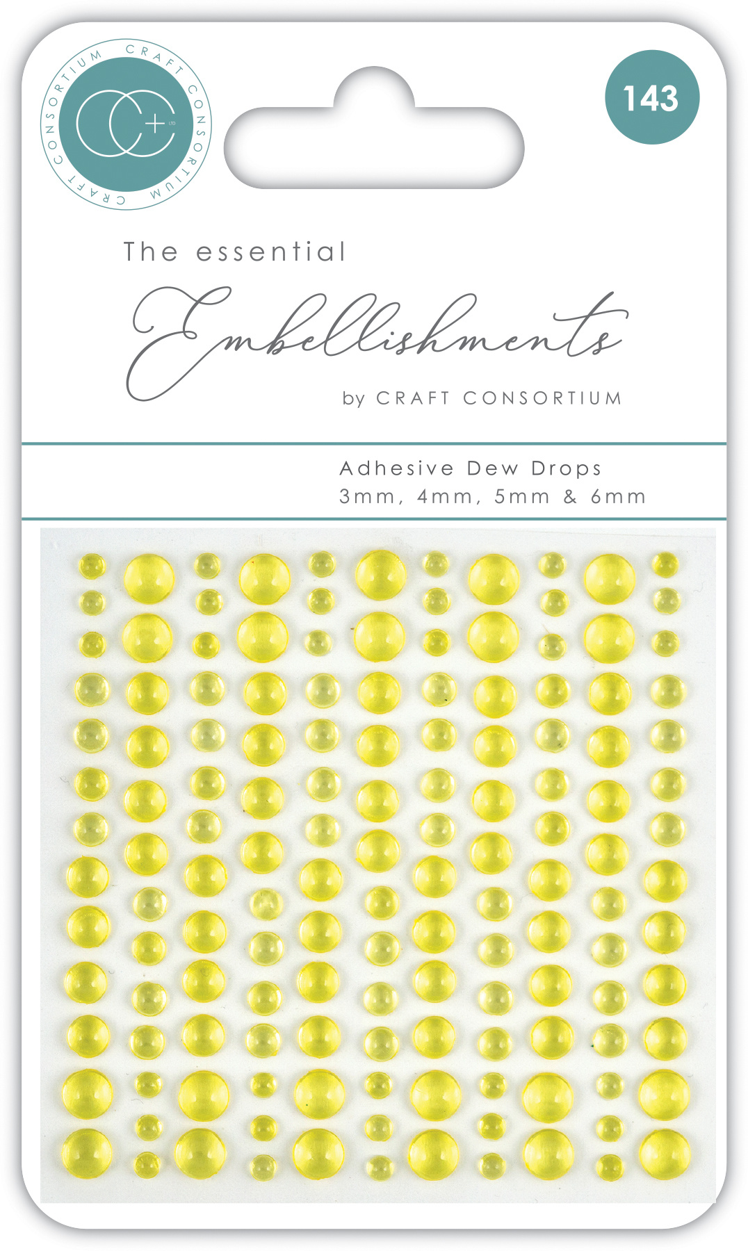 Craft Consortium Adhesive Dew Drops Yellow (CEDROP004) - Craftlines B.V.