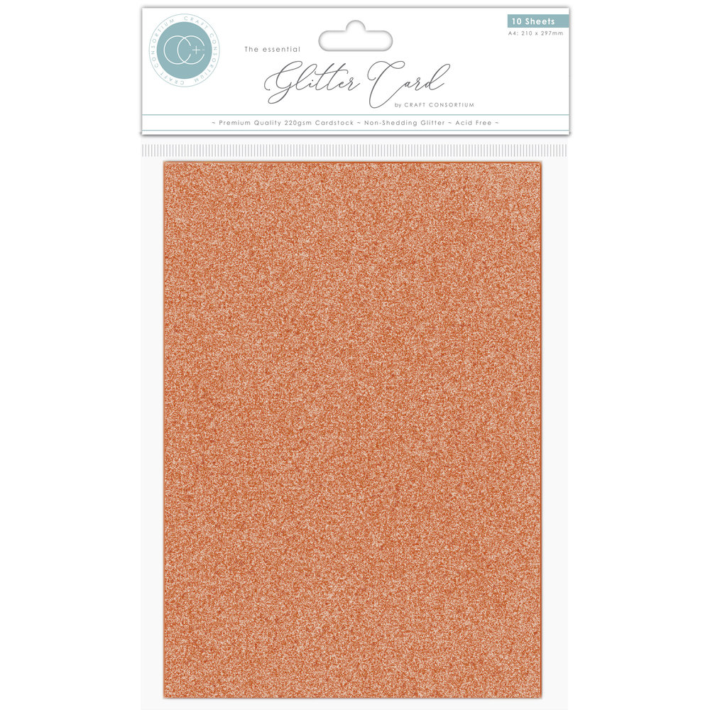 Craft Consortium The Essential Glitter Card A4 Copper (10pcs) (CCEGC005 ...
