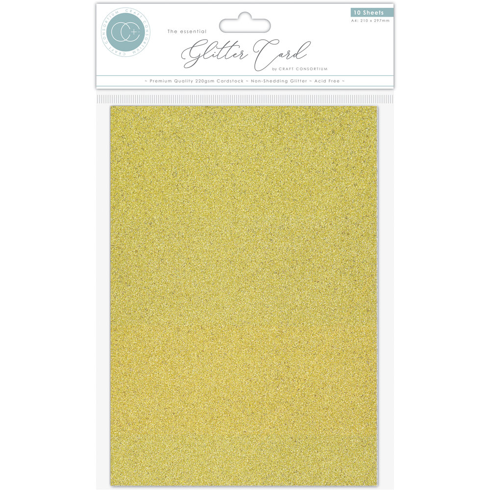Craft Consortium The Essential Glitter Card A4 Gold (10pcs) (CCEGC002 ...