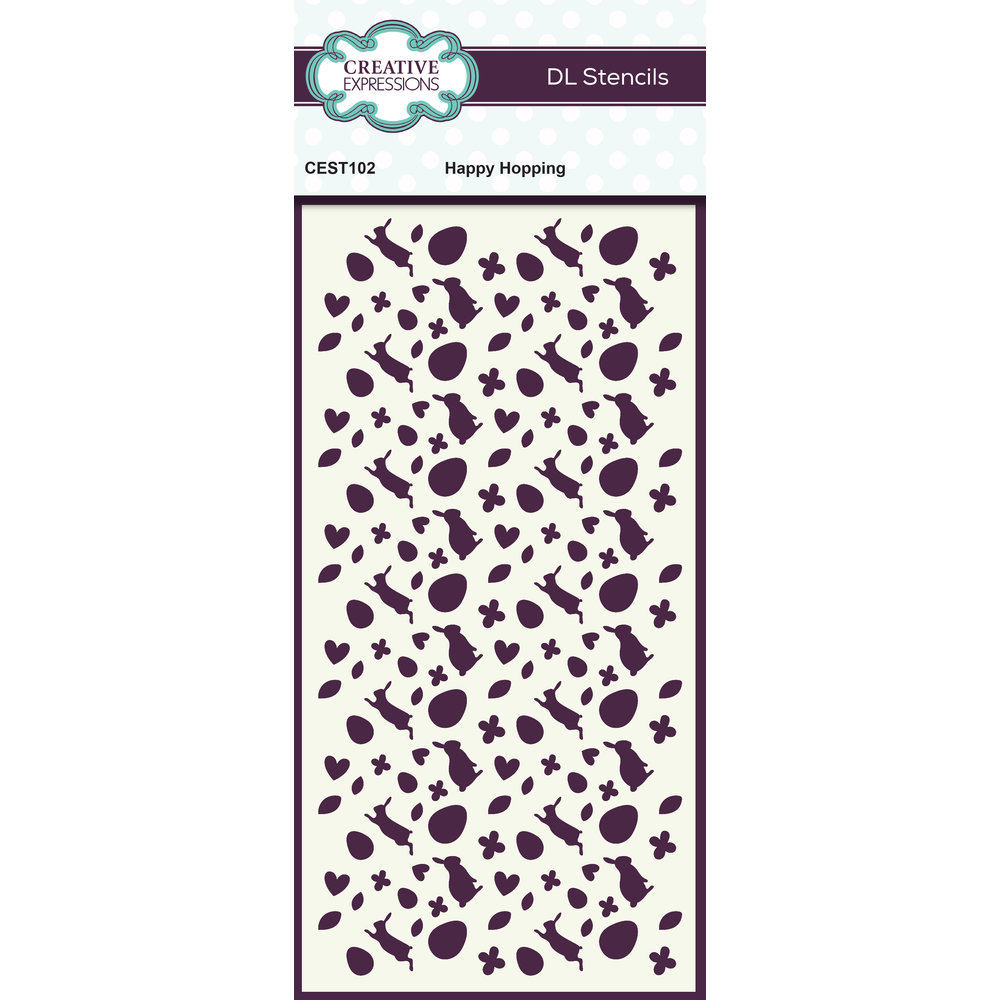 DL Stencil Happy Hopping (CEST102) - Craftlines B.V.