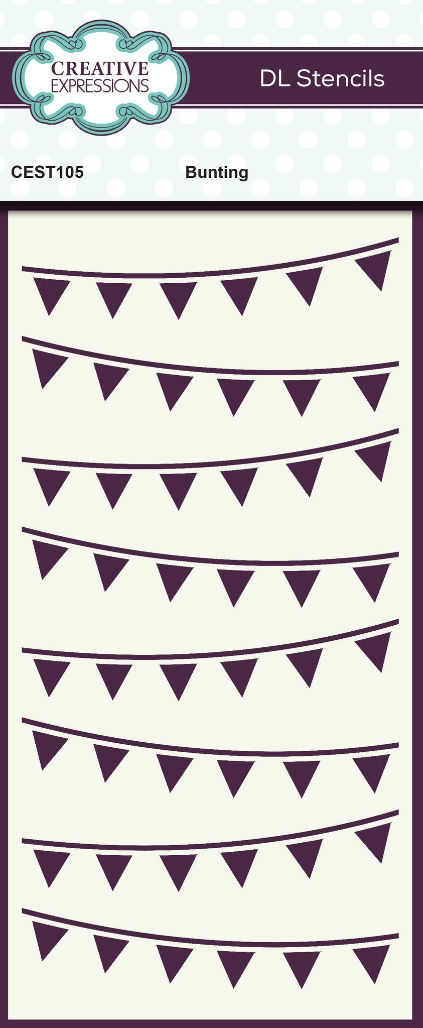 DL Stencil Bunting (CEST105) - Craftlines B.V.