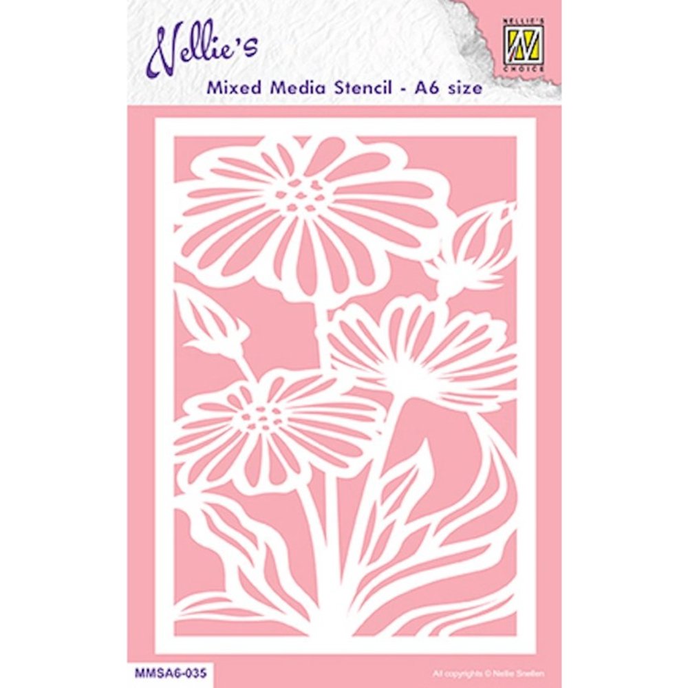 Mixed Media Stencil A6 Flowers (MMSA6-035) - Craftlines B.V.