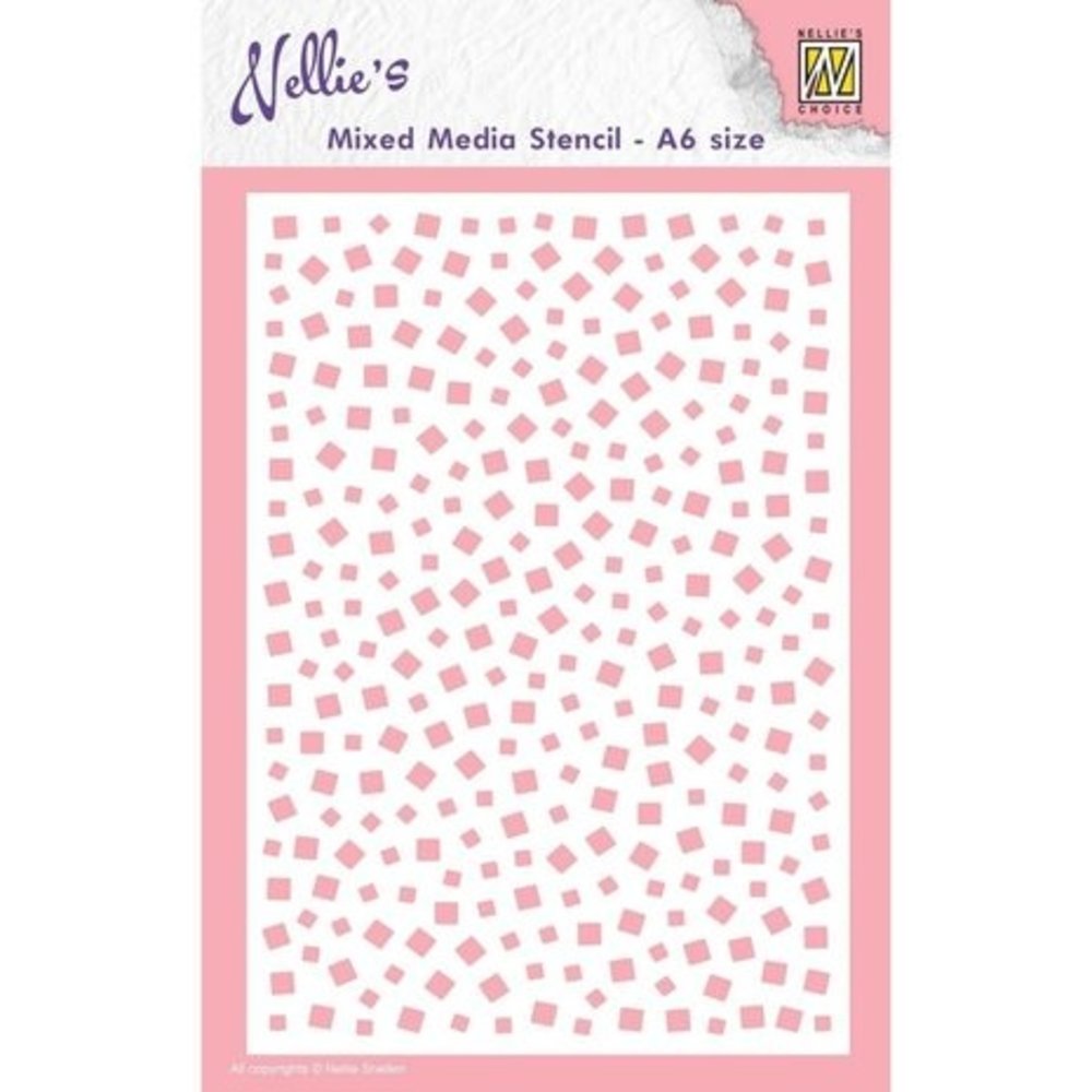 Mixed Media Stencil A6 Little Squares (MMSA6-007) - Craftlines B.V.