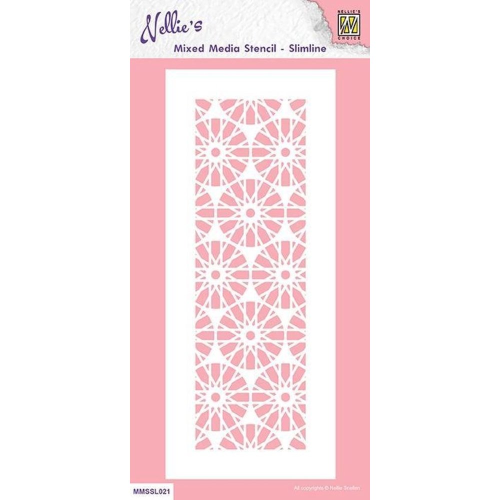 Mixed Media Stencil Slimline Crystals (MMSSL-021) - Craftlines B.V.