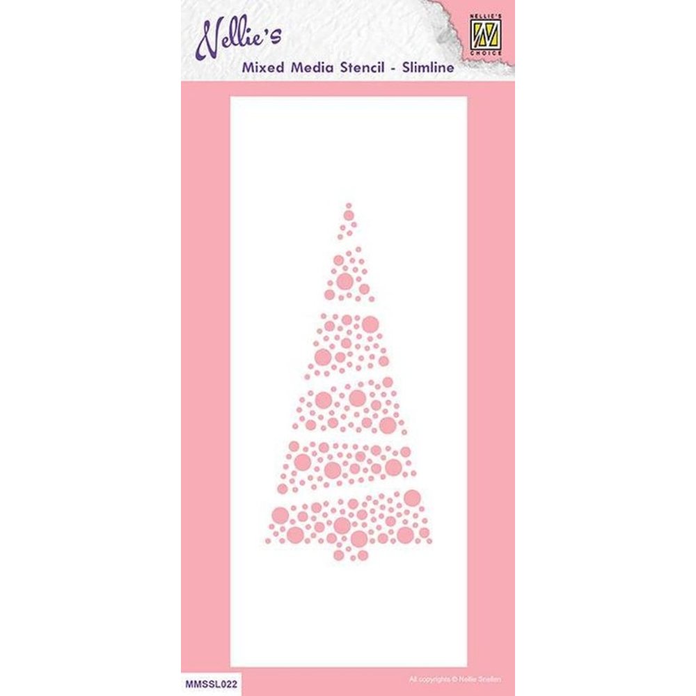 Mixed Media Stencil Slimline X-mas Tree (MMSSL-022) - Craftlines B.V.