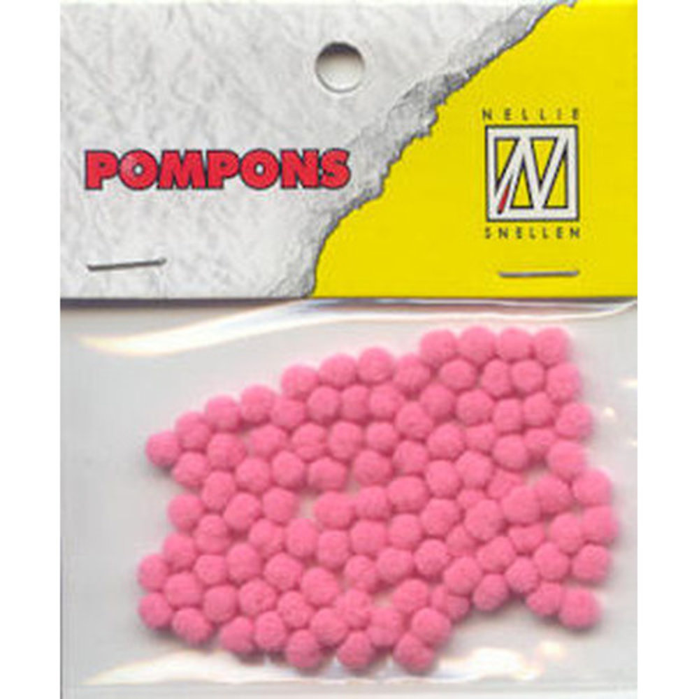 Pompons Mini 3mm Blossom Pink (100pcs) (POM021) - Craftlines B.V.